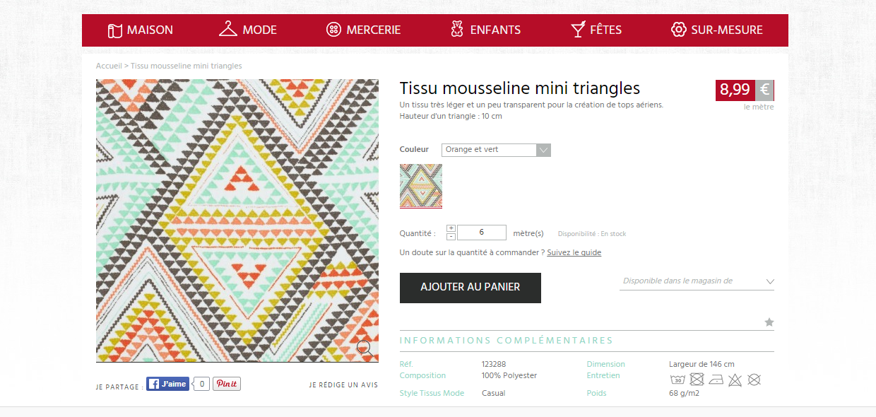 Code promo Mondial Tissus 6€ de réduc Août 2023 - Codepoche.fr